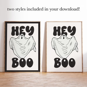 Hey Boo Sign Cute Halloween Decor Halloween Wall Art Trendy Wall Art ...