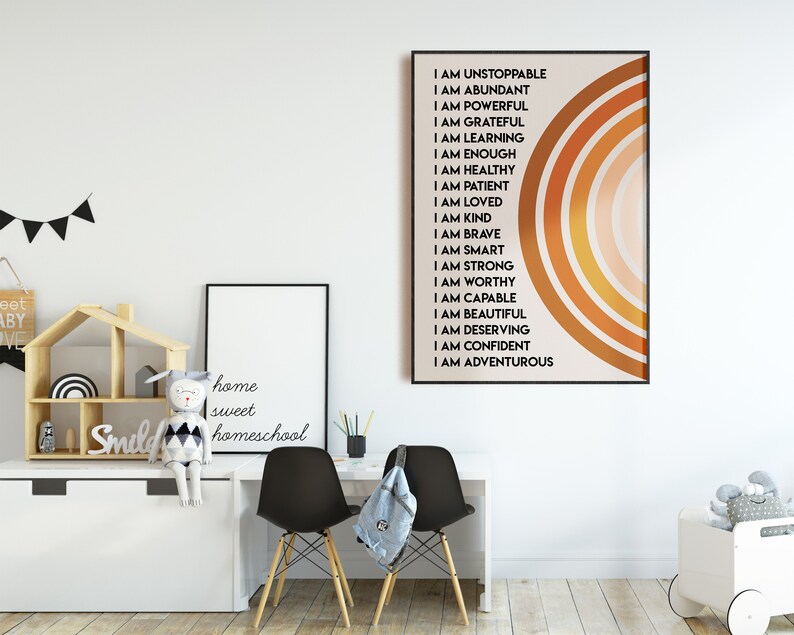 Kids Affirmations Print Kids Wall Art Affirmations for | Etsy