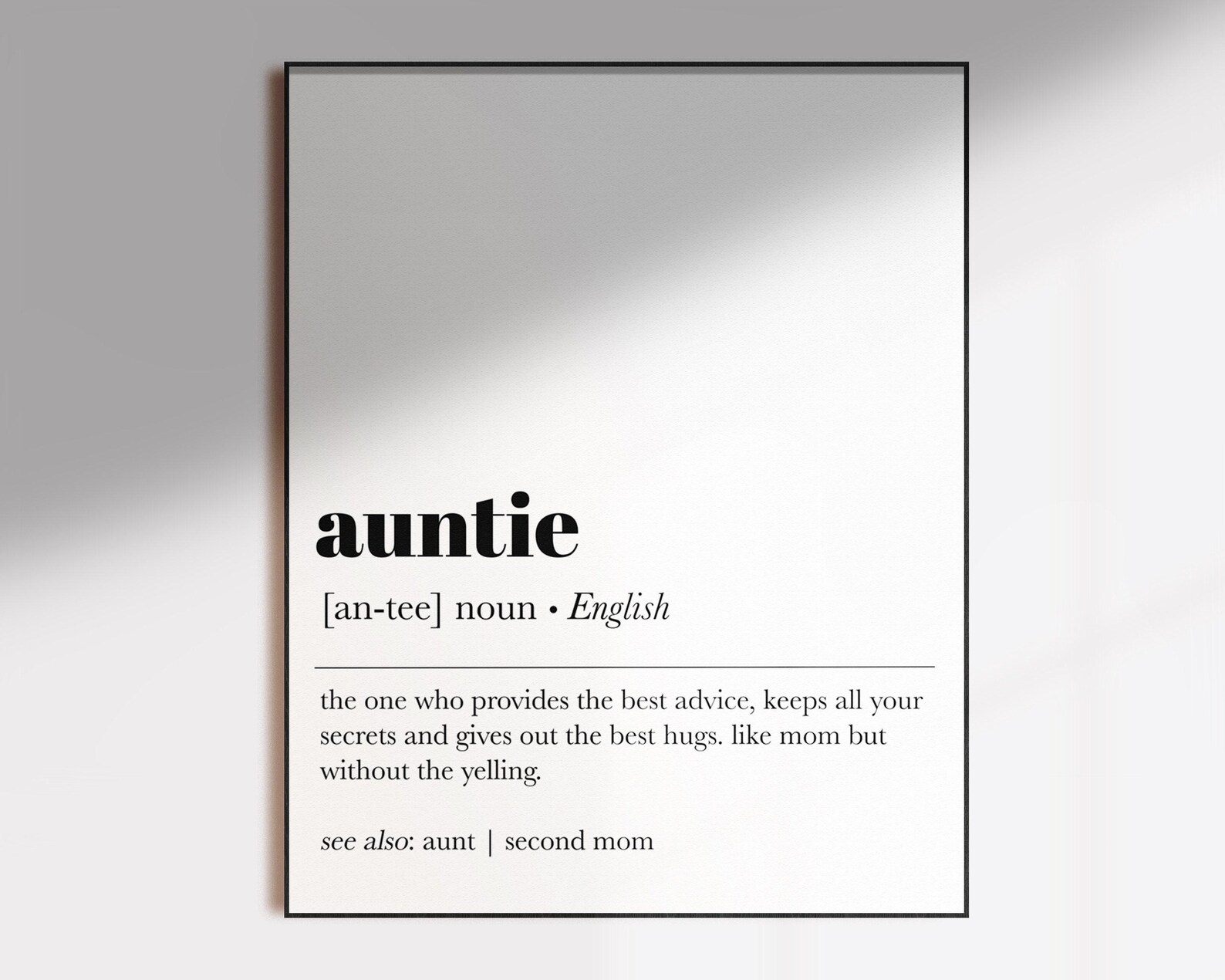 Auntie Definition Print | Gifts for Her | Gifts for Aunt | Aunt Present ...