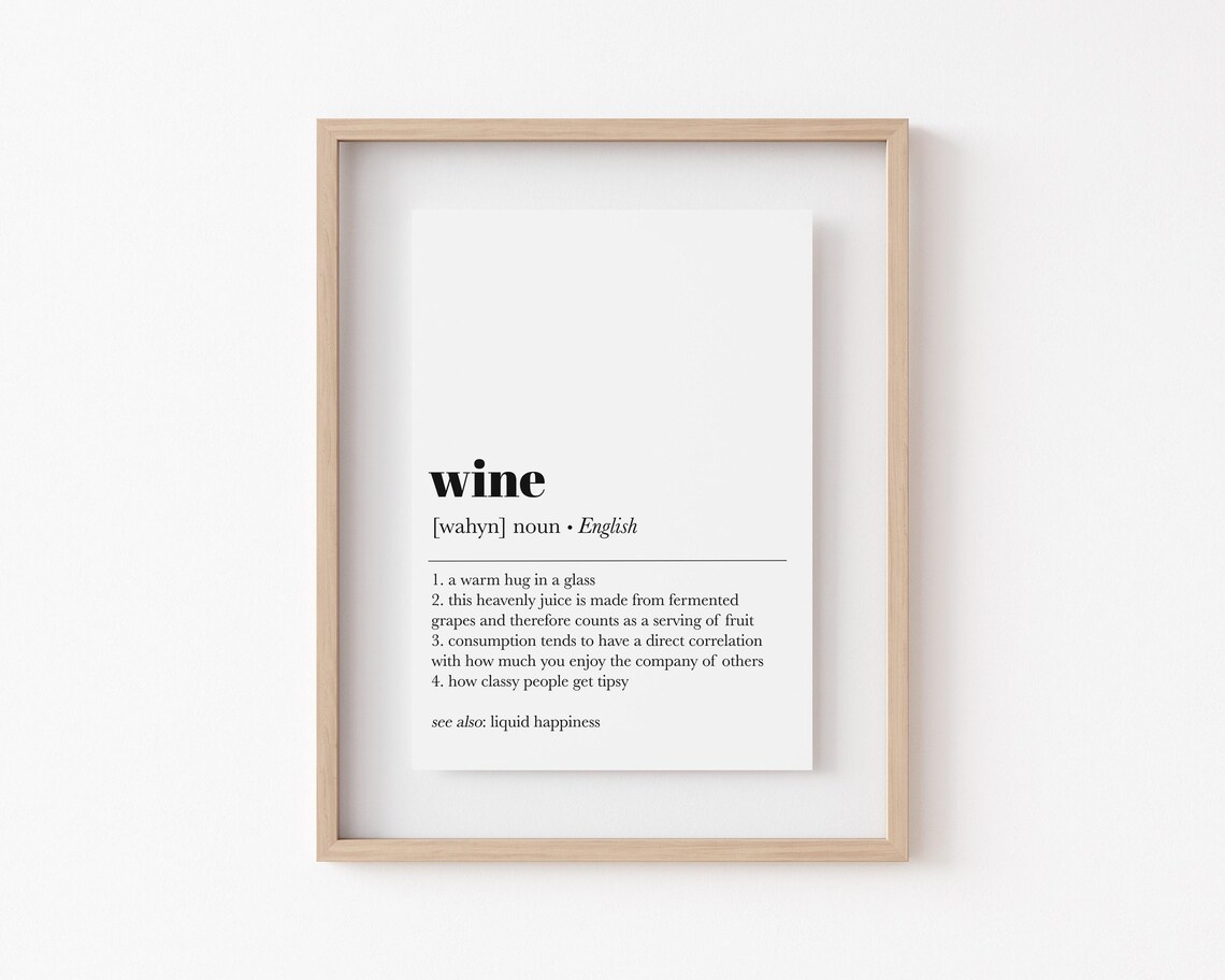 Wine Definition Print | Wine Wall Art | Wine Art | Printable Wall Art ...