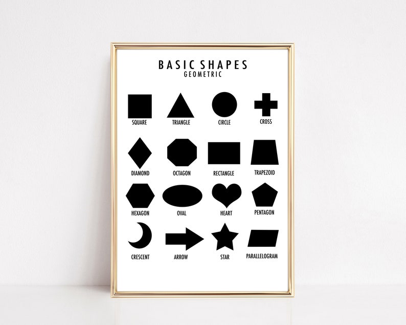 Shapes Poster | Neutral Classroom Decor | Educational Poster | Playroom ...