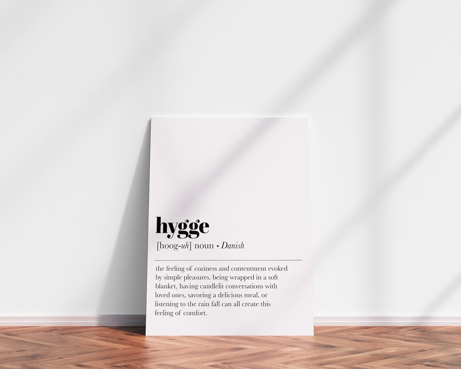 Hygge Definition Print Living Room Decor Zen Wall Art | Etsy
