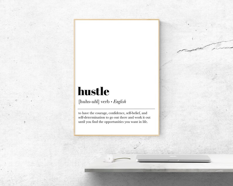 Hustle Definition Poster Office Wall Art Office Decor for - Etsy