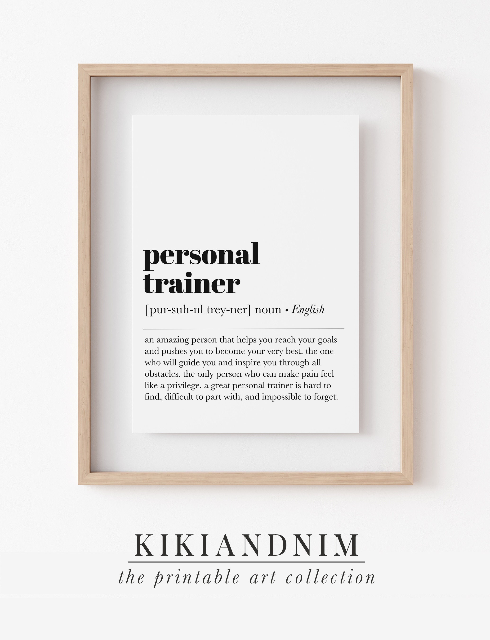 Personal Trainer Definition Print Gift for Personal Trainer - Etsy
