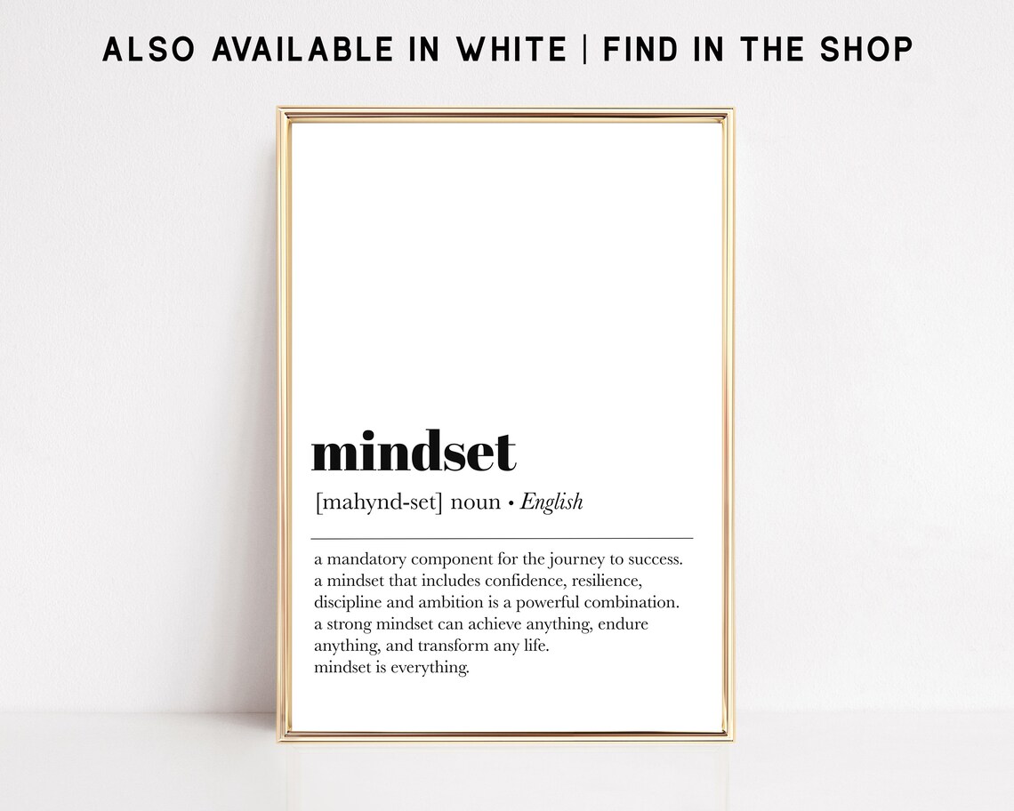 Mindset definition printable wall art motivational prints | Etsy