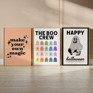 Rainbow Ghost Halloween Decor | Cute Halloween Wall Art | Trendy Retro ...