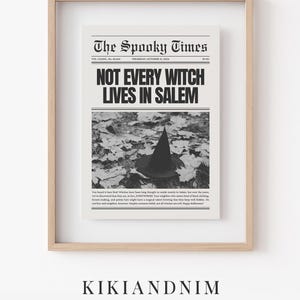 Halloween Newspaper Wall Art | Printable Halloween Decor | Retro ...