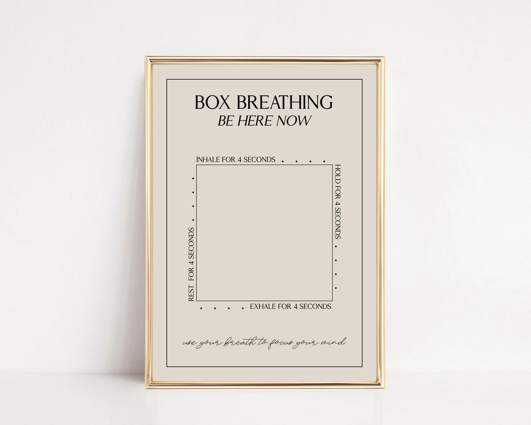 Box Breathing Print | Mindfulness Art Print | Mental Health Art ...