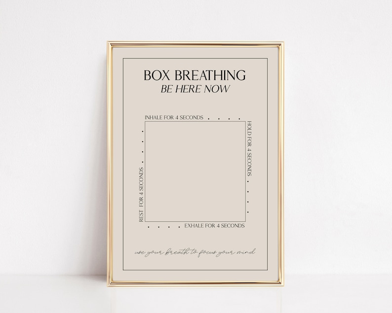 Box Breathing Print Mindfulness Art Print Mental Health - Etsy