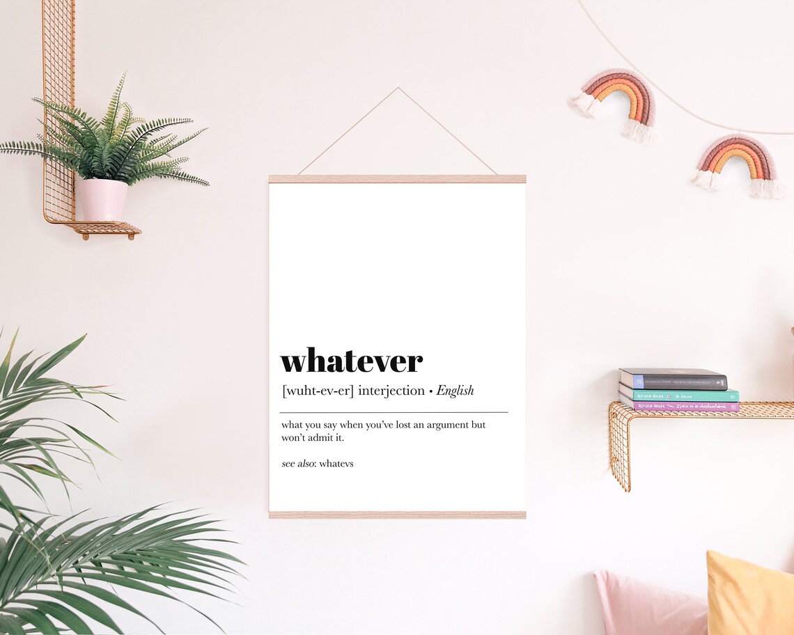 Whatever Definition Print Funny Teen Gift Funny Home Decor | Etsy