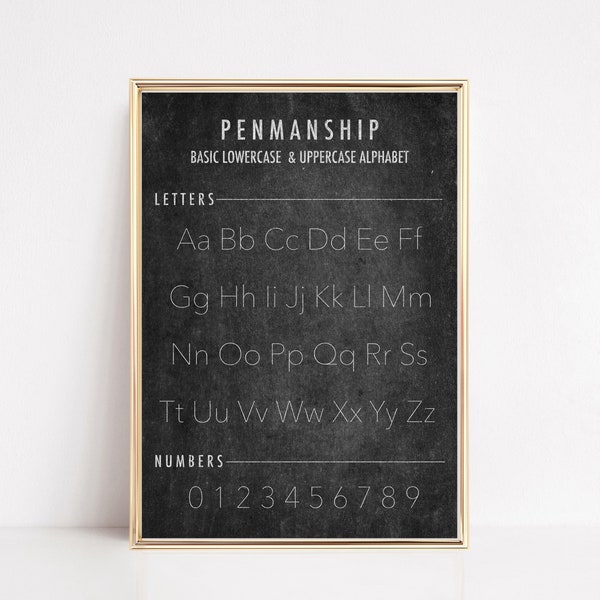 Alphabet Writing Chart Digital Poster - Etsy