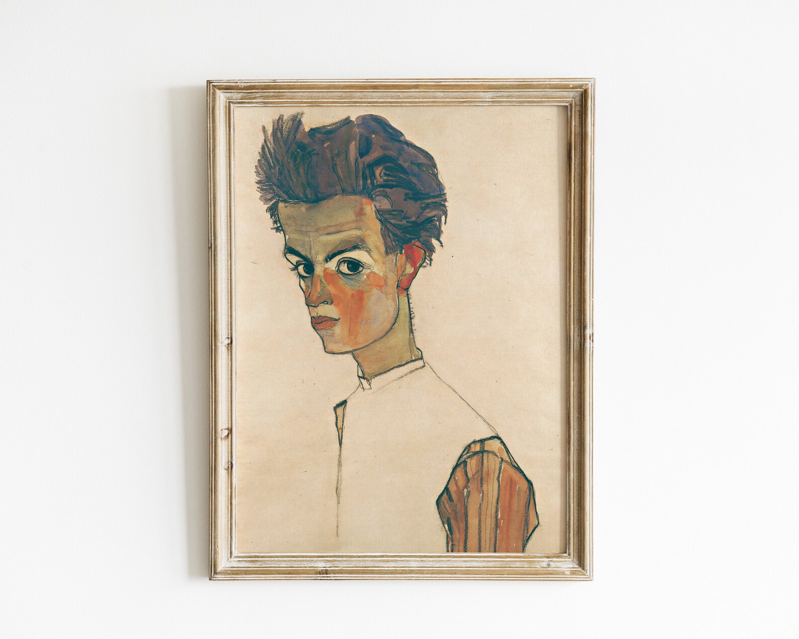 Egon Schiele Self Portrait Expressionist Painting Eclectic | Etsy