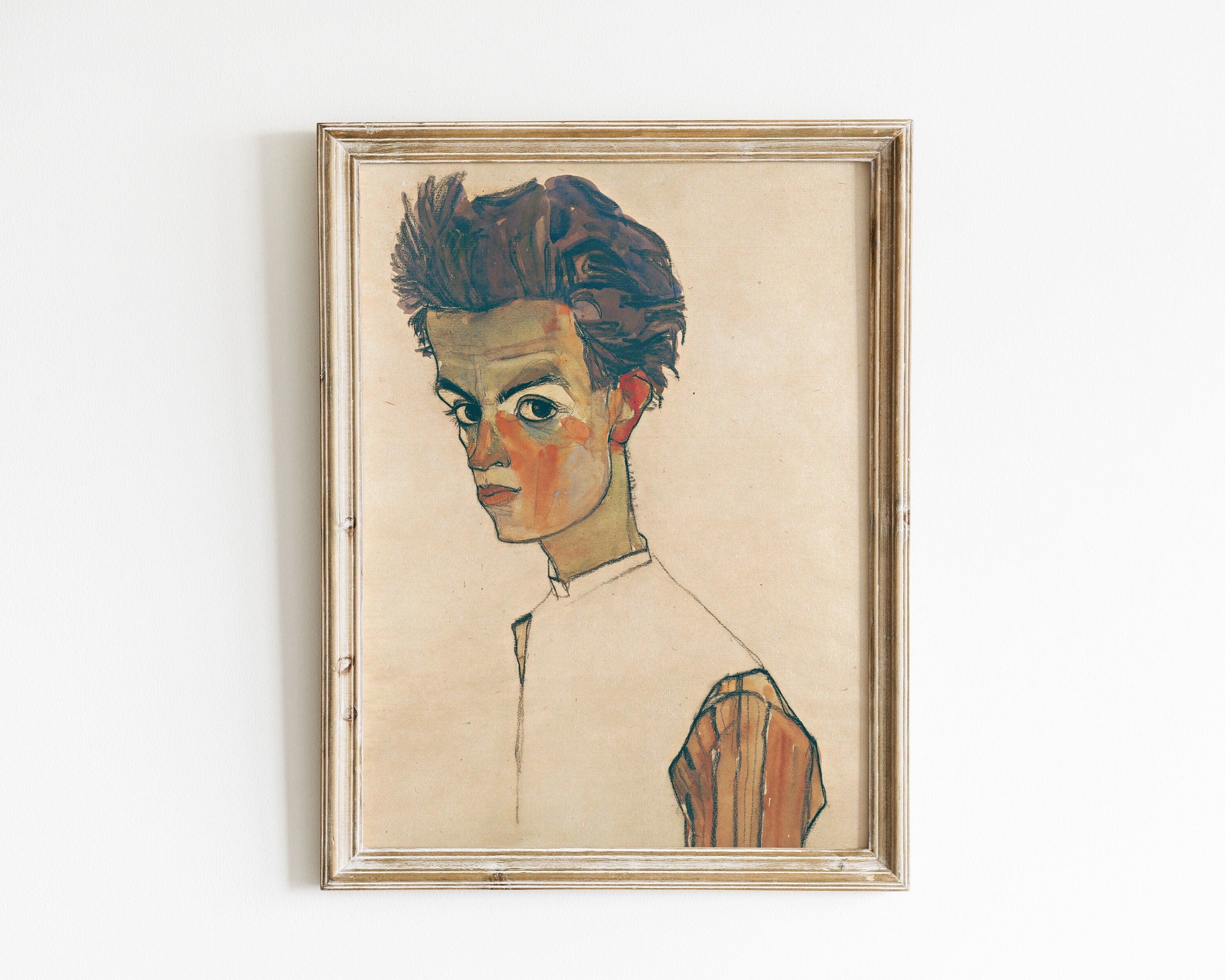 Egon Schiele Self Portrait Expressionist Painting Eclectic | Etsy