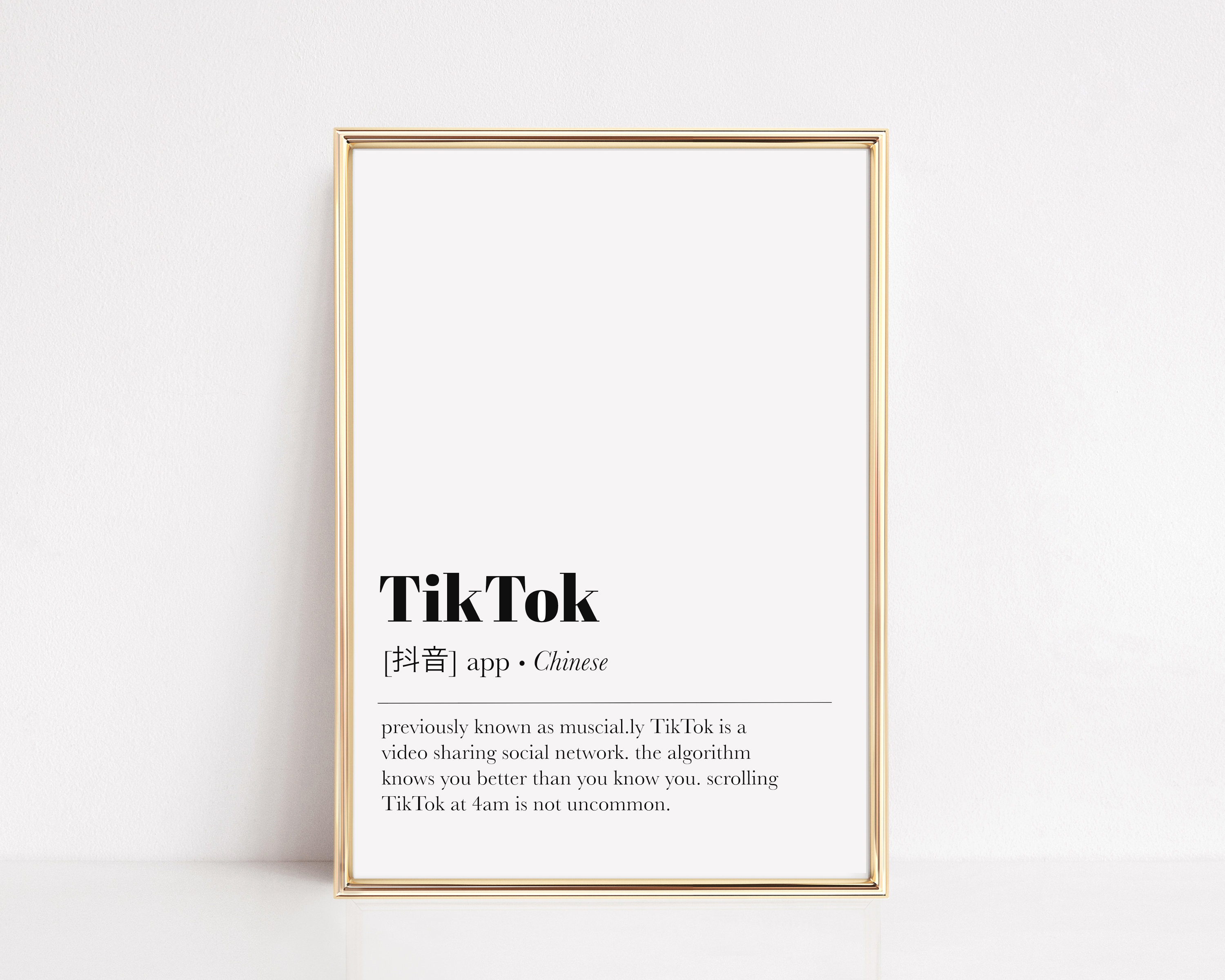 Tik Tok Wall Art Dorm Room Decor Definition Print Funny | Etsy Australia