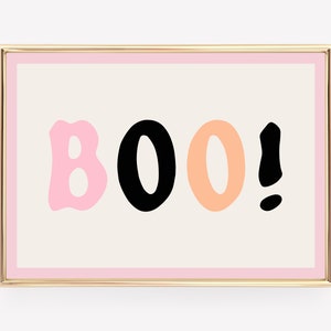 Boo Sign Pastel Halloween Decor Printable Halloween Sign Horizontal ...