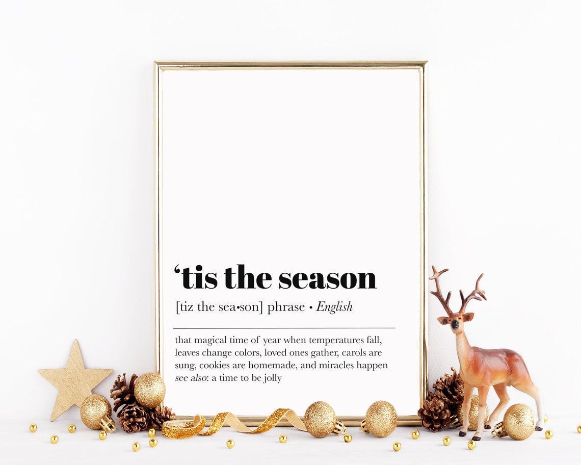 Tis the Season Definition Print Modern Christmas Christmas - Etsy Canada