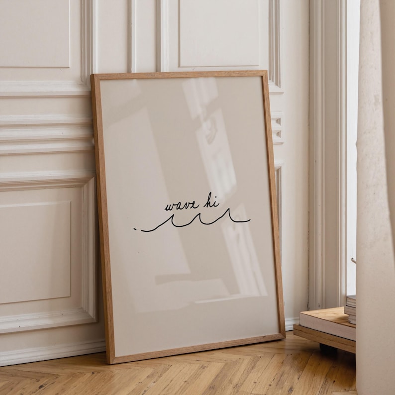 Wave Hi Print | Beachy Nursery Decor | Trendy Wall Art | Hand-drawn ...