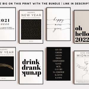 Happy new year sign printable new years eve decor 2022 new | Etsy