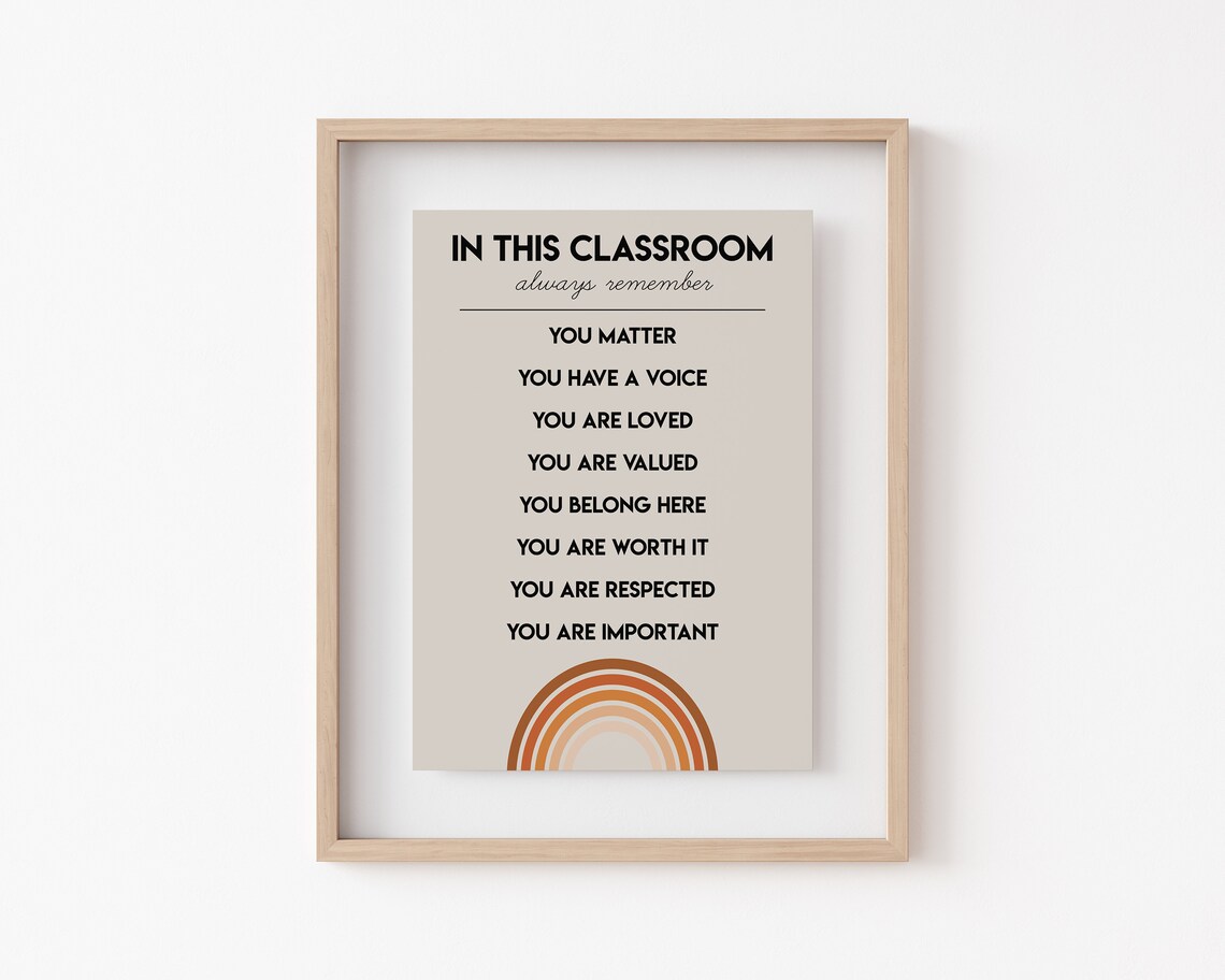 Classroom Rules Poster Neutral Classroom Decor Calm - Etsy Canada