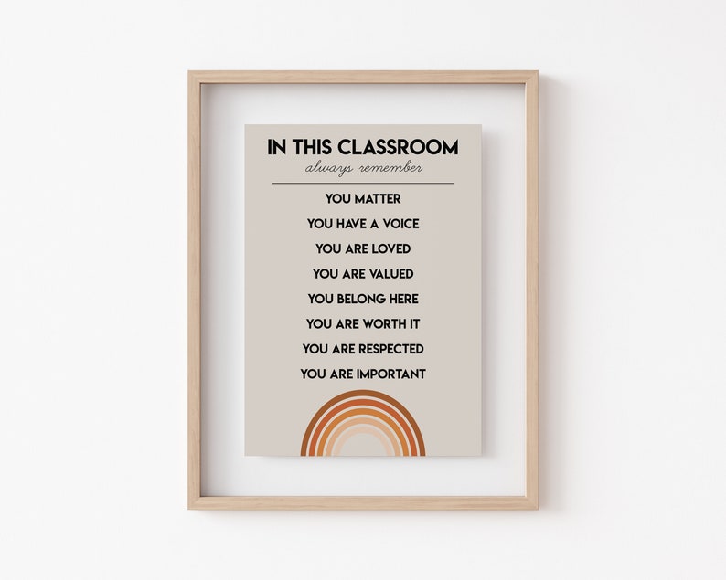 Classroom Rules Poster Neutral Classroom Decor Calm - Etsy