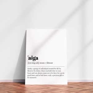 Aiga Definition Print | Family Definition Poster | Samoan Language Art ...