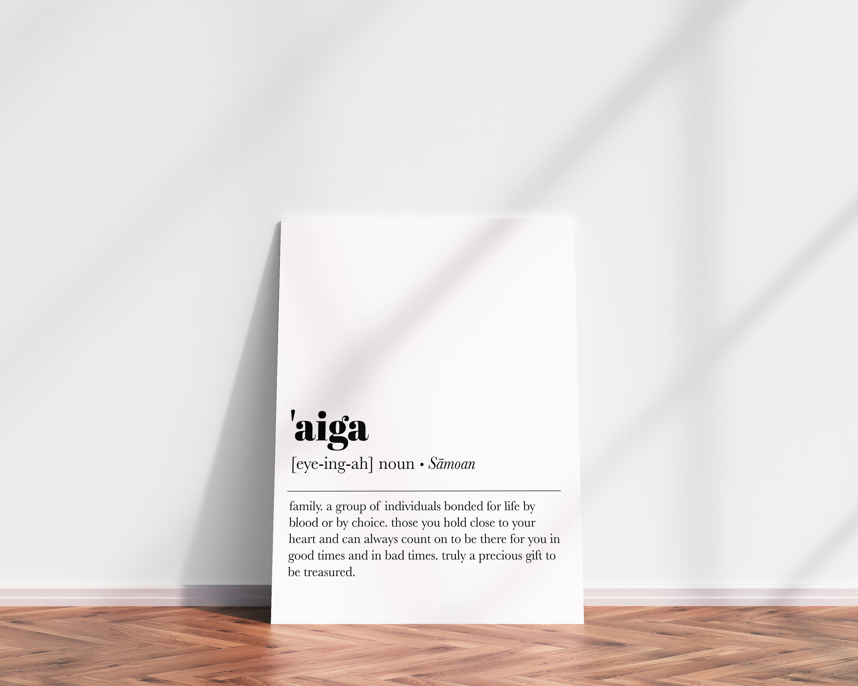 Aiga Definition Print Family Definition Poster Samoan - Etsy