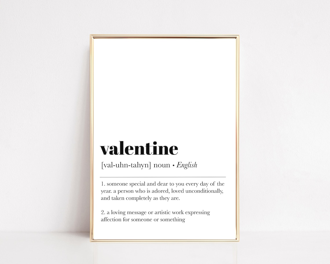 Valentine Definition Print | Valentines Day Gift | Valentines Day Decor ...