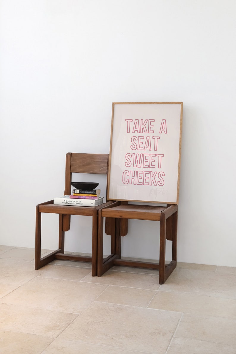 Take a Seat Sweet Cheeks | Girly Bathroom Wall Art | Pink Bathroom ...