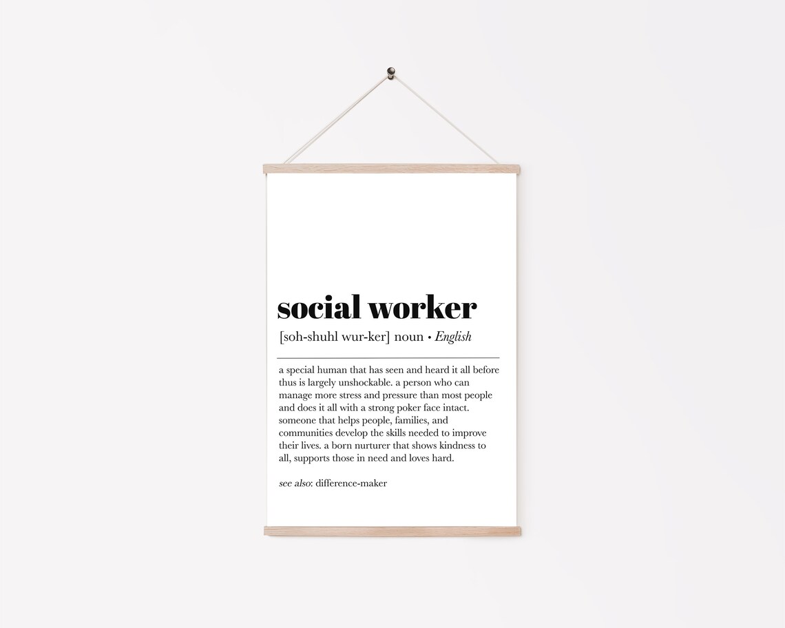 Social Worker Definition Print Social Worker Gift for Office | Etsy