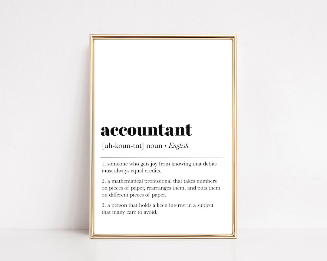 Accountant Definition Print | Accountant Office Wall Art | Funny Gift ...