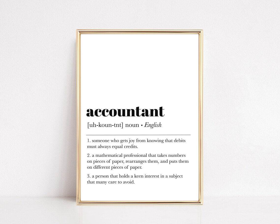 Accountant Definition Print Accountant Office Wall Art | Etsy