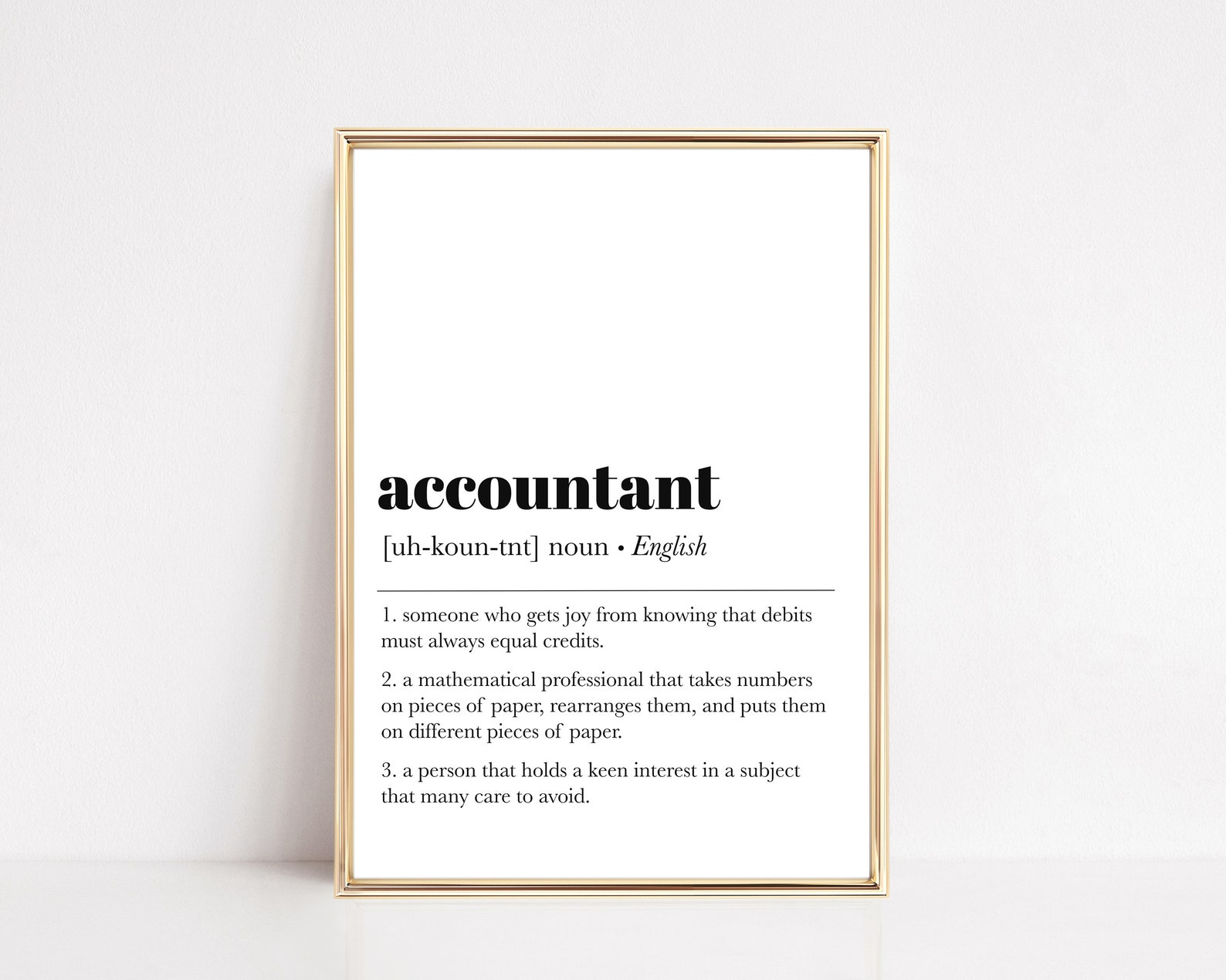 Accountant Definition Print Accountant Office Wall Art | Etsy