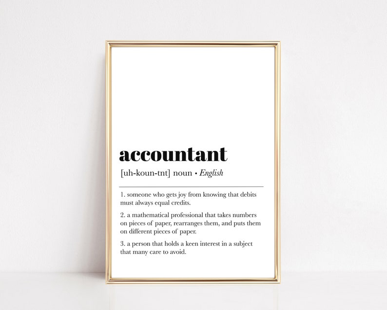 Accountant Definition Print Accountant Office Wall Art | Etsy