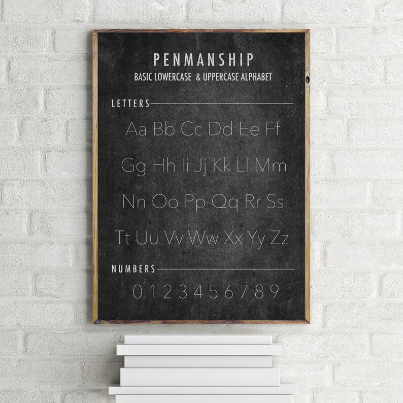 Penmanship Chart Educational Poster Homeschool Decor - Etsy