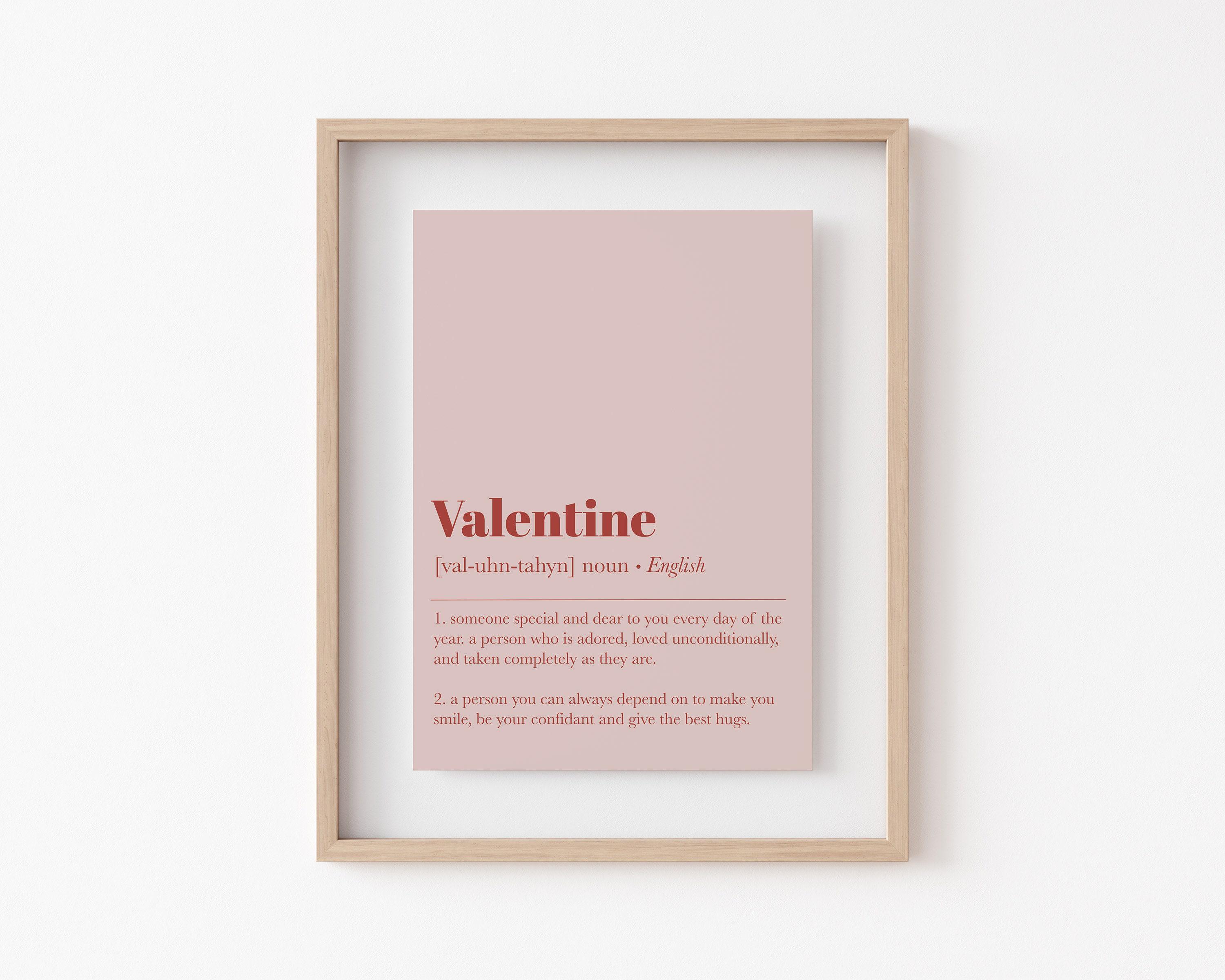 Valentine Definition Print | Valentines Day Decor | Valentines Day ...