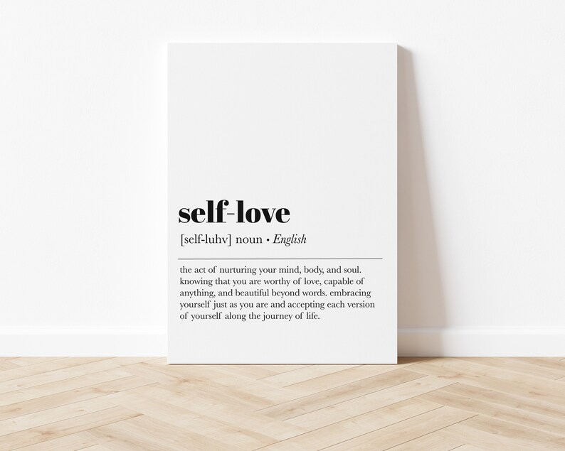 Self Love Definition Print | Self Love Wall Art | Definition Print ...