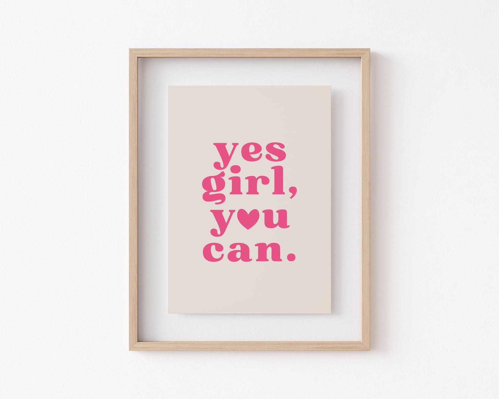 Girly Affirmation Printable Wall Art | Yes Girl You Can Manifestation ...
