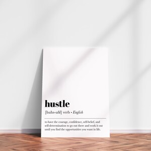 Hustle Definition Poster | Office Wall Art | Office Decor for Women ...