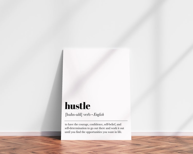 Hustle Definition Poster Office Wall Art Office Decor for - Etsy