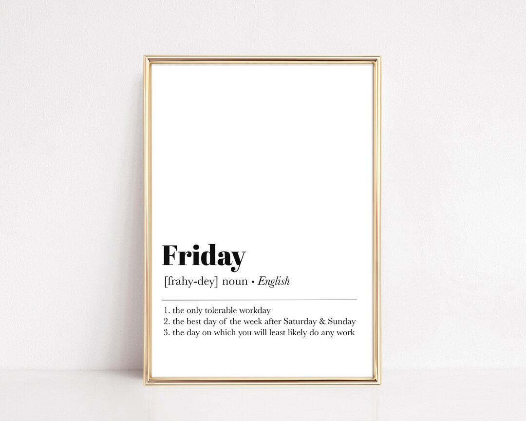 Home Office Decor | Friday Definition Print | Office Wall Art | Office ...