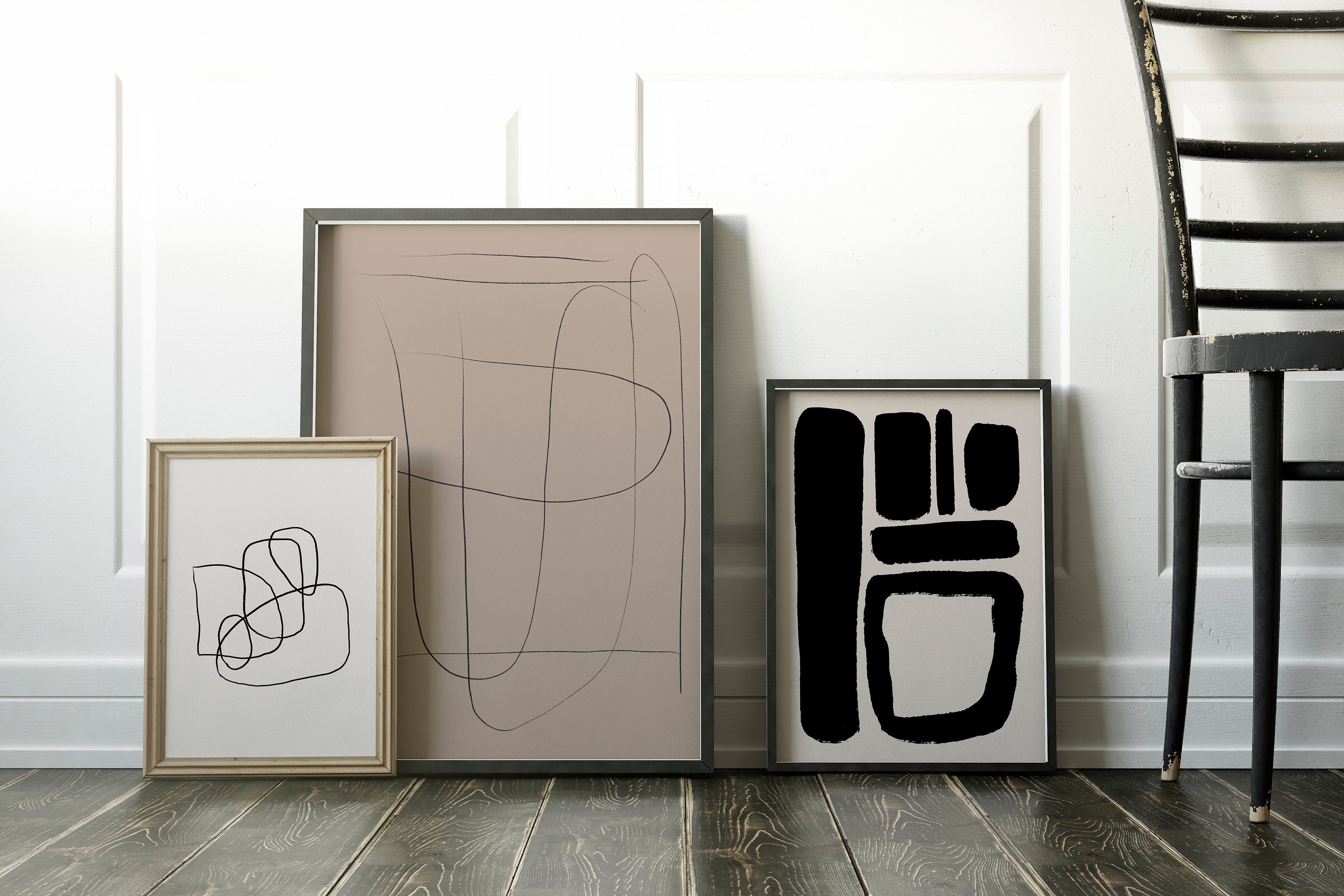 Abstract Scribble Fine Line Art Printable Home Office Decor | Etsy