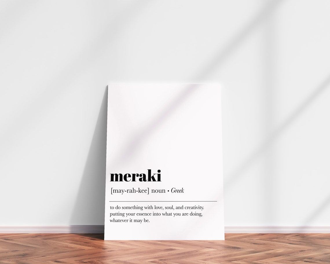 Meraki Definition Print | Inspirational Wall Art | Minimalist Home ...