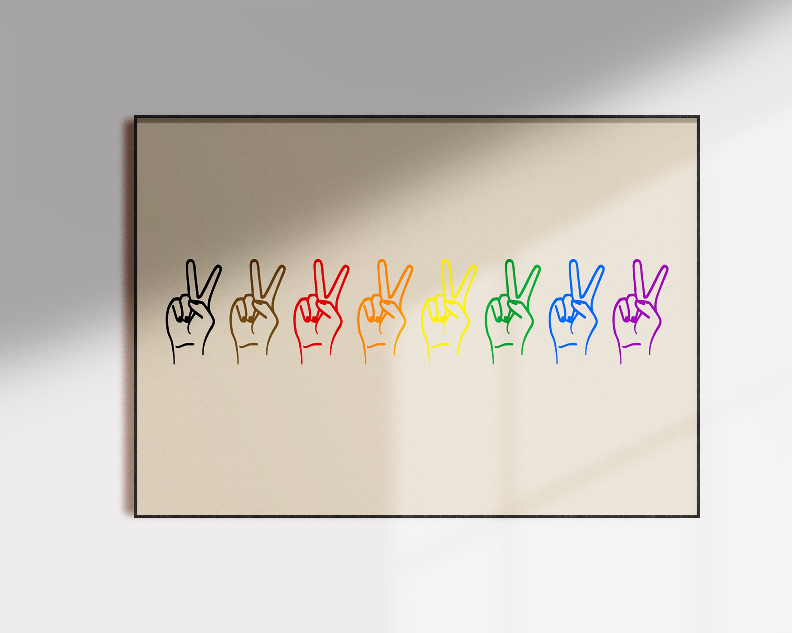 Peace Sign Print Gay Pride Decor LGBT Pride Wall Art - Etsy