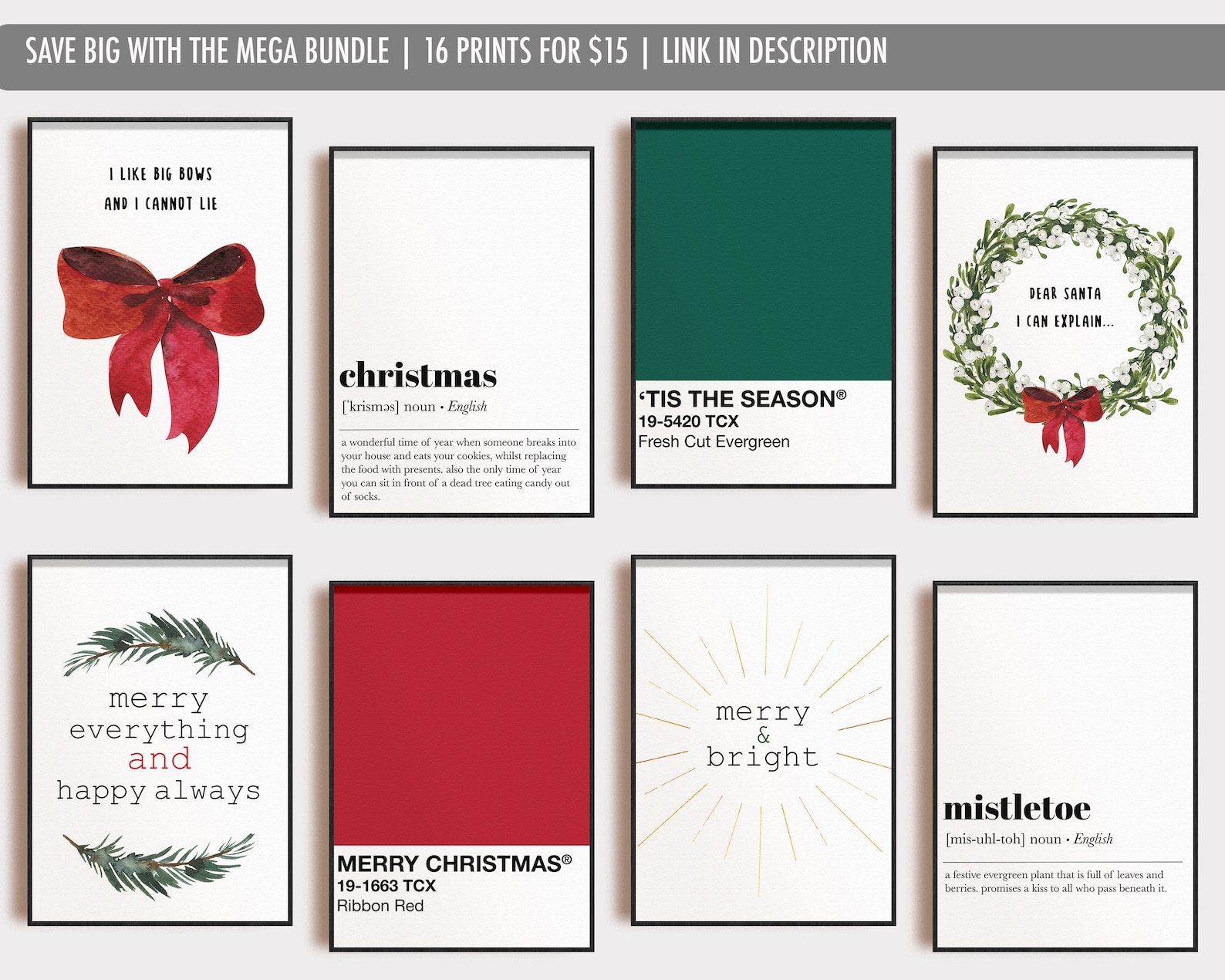 Christmas Definition Printable Modern Christmas Christmas - Etsy