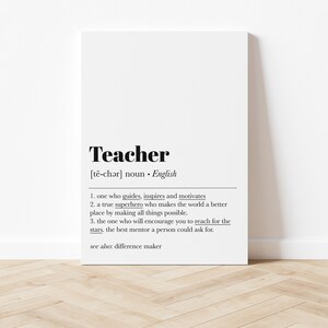 Teacher Definition Print | Gifts for Teacher | Classroom Decor ...