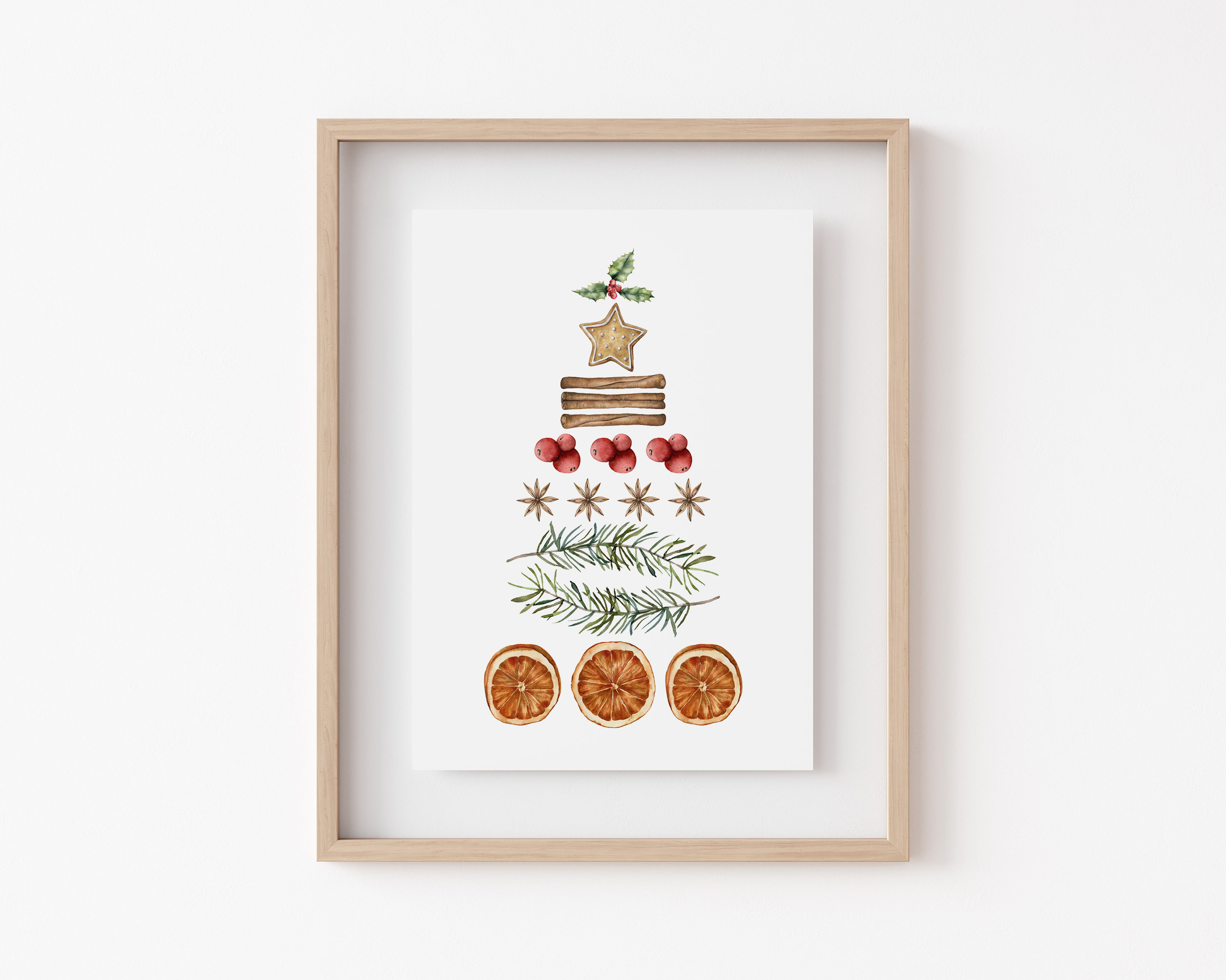Christmas Tree Print Christmas Printable Wall Art Colorful - Etsy