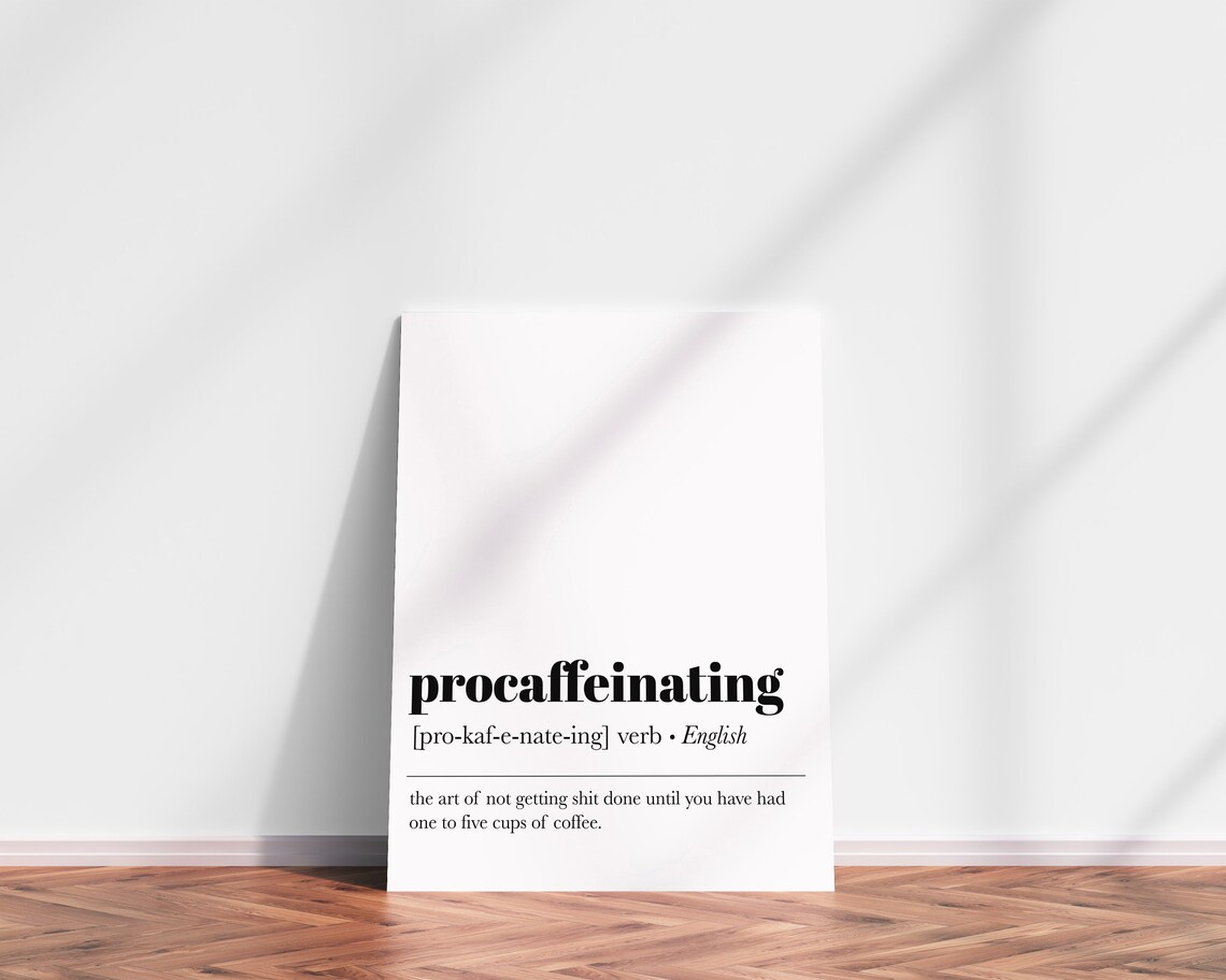 Coffee Bar Print Procaffeinating Definition Print Coffee | Etsy