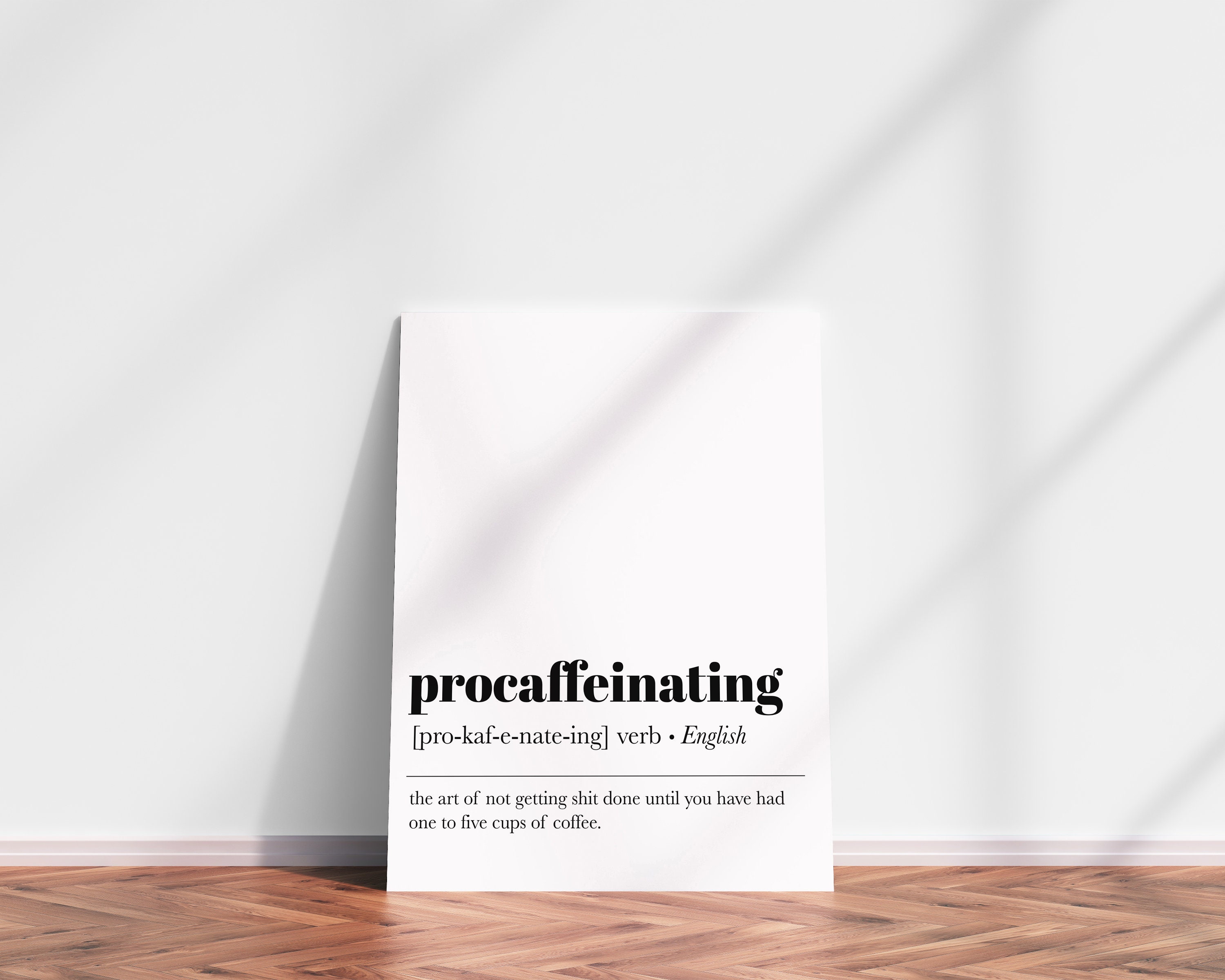 Coffee Bar Print Procaffeinating Definition Print Coffee | Etsy