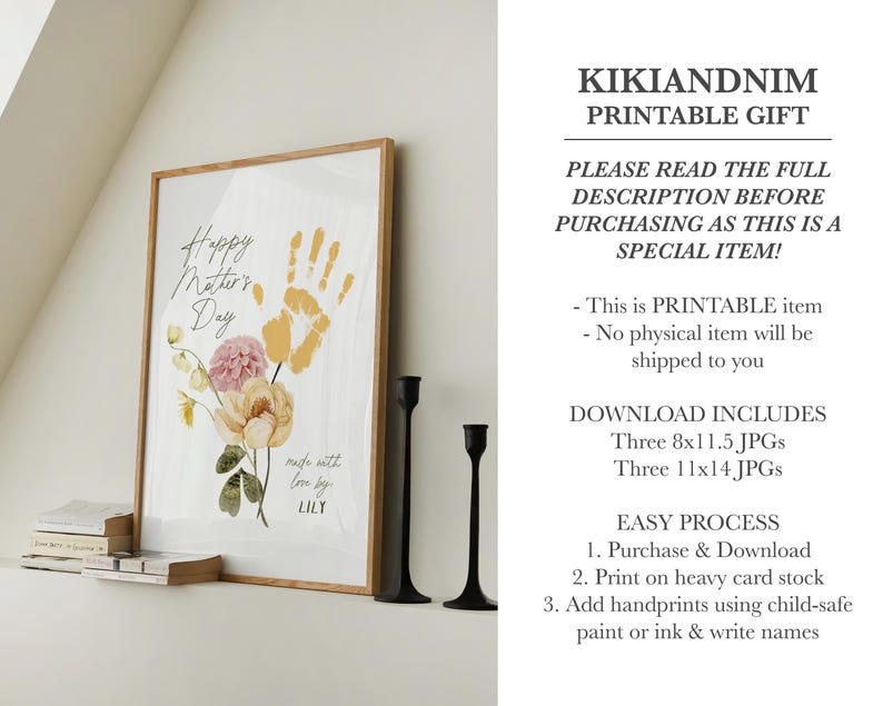 Mothers Day Handprint Craft | Mothers Day Printable | Diy Keepsake Gift ...