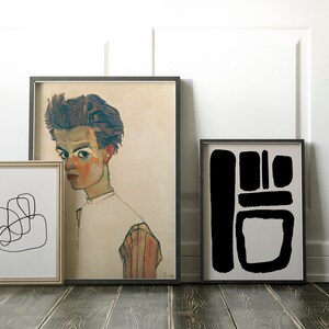 Egon Schiele Self Portrait | Expressionist Painting | Eclectic Wall Art ...